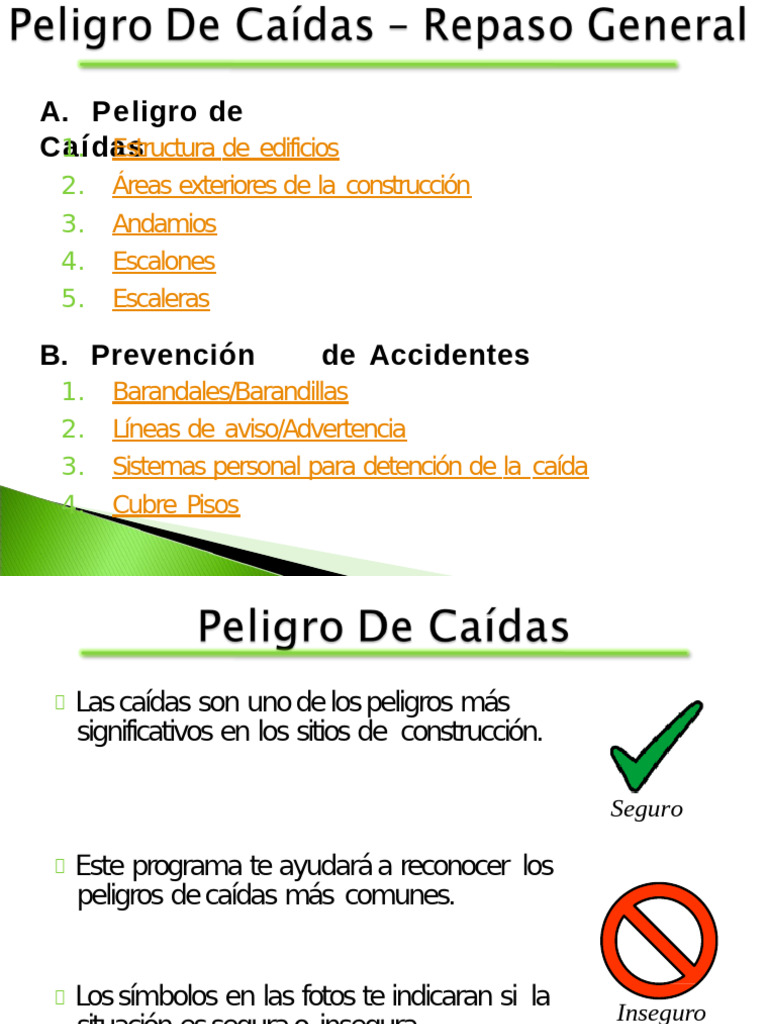 Prevención de Caídas en Construcción | PDF | Escalera | Administración ...
