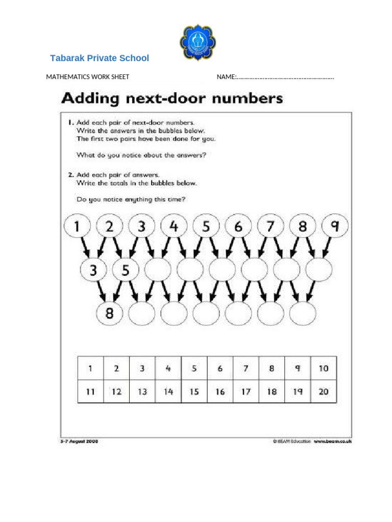 MATHS WORK SHEET NEXT DR NAME - Copy | PDF