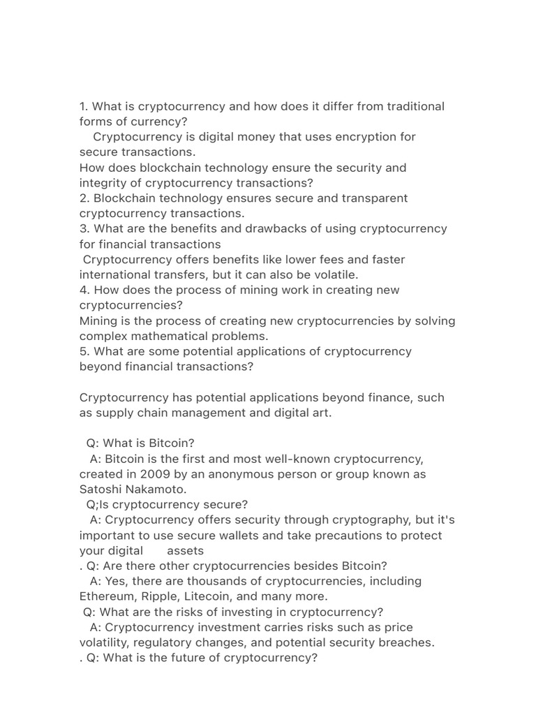 1. What is Cryptocurrency and How Does It Differ From Traditional… | PDF | Cryptocurrency | Bitcoin
