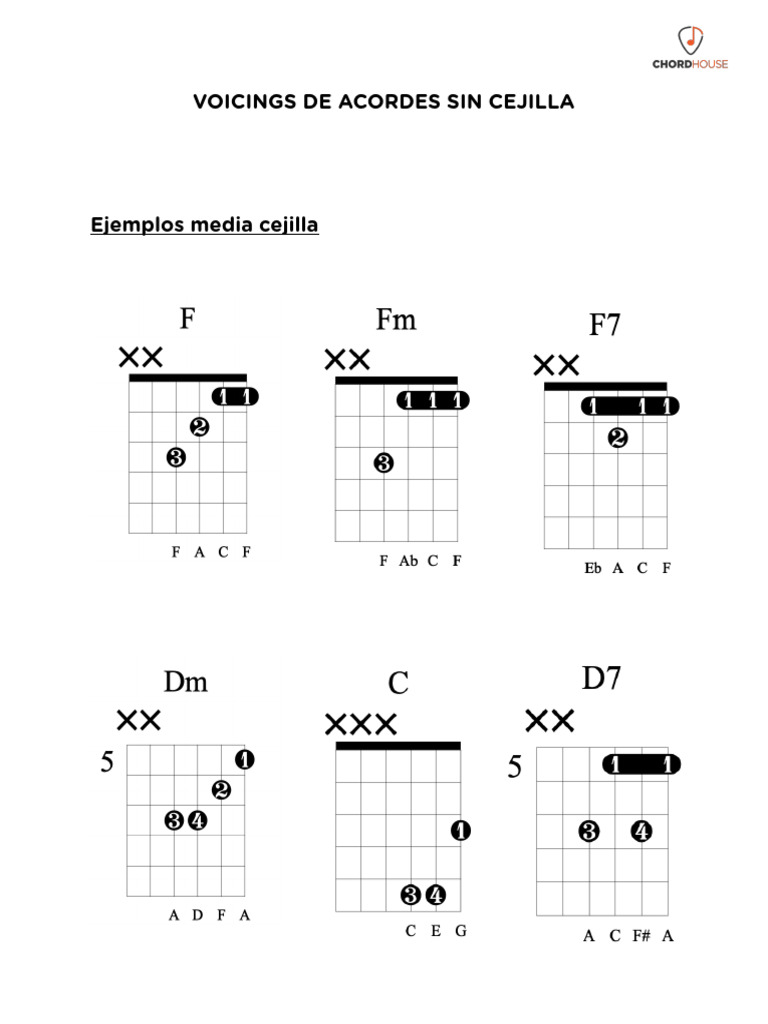 Diagrama de acordes sin cejilla | PDF