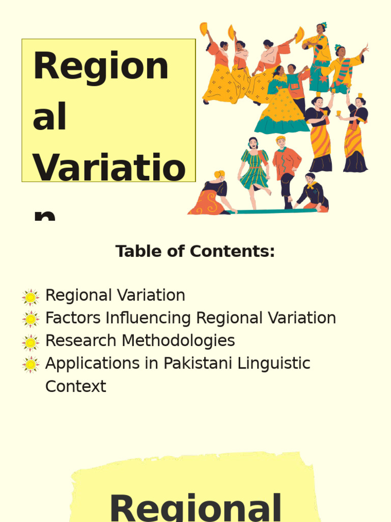 Understanding Regional Variation in Language | PDF