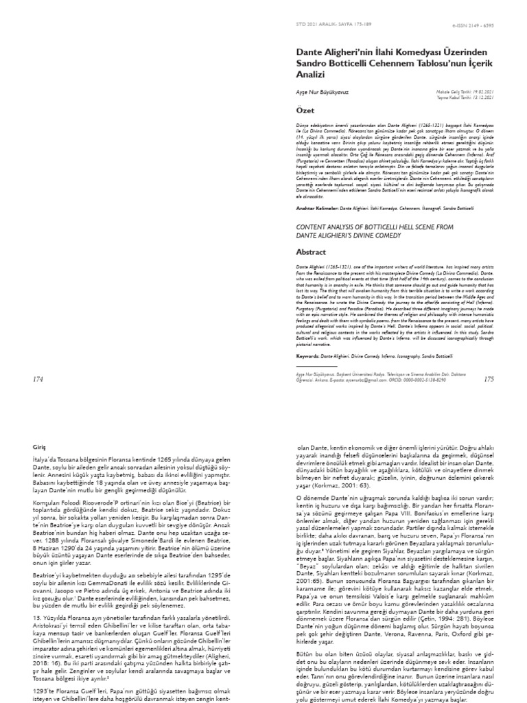 Sandro Botticelli Ve Danteden Cehennem Tasviri | PDF