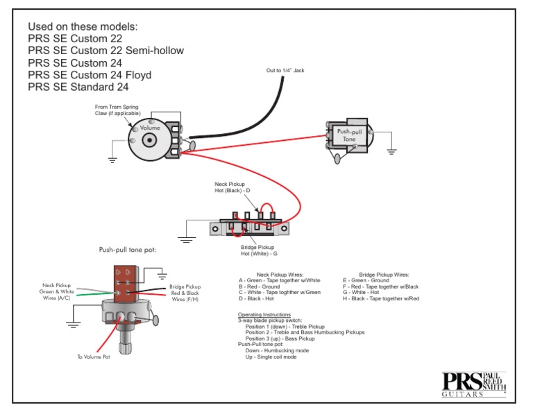 PRS Wiring Diagram for Custom Models | PDF | Guitars | Celtic Musical ...
