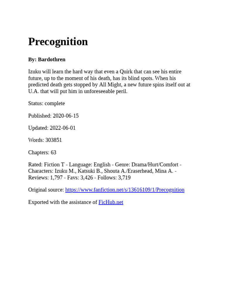 Precognition by Bardothren-Fwao2rep | PDF | Bullying
