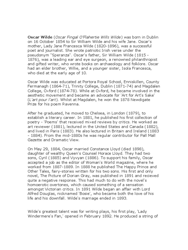 Oscar Wilde | PDF | Oscar Wilde | Poetry