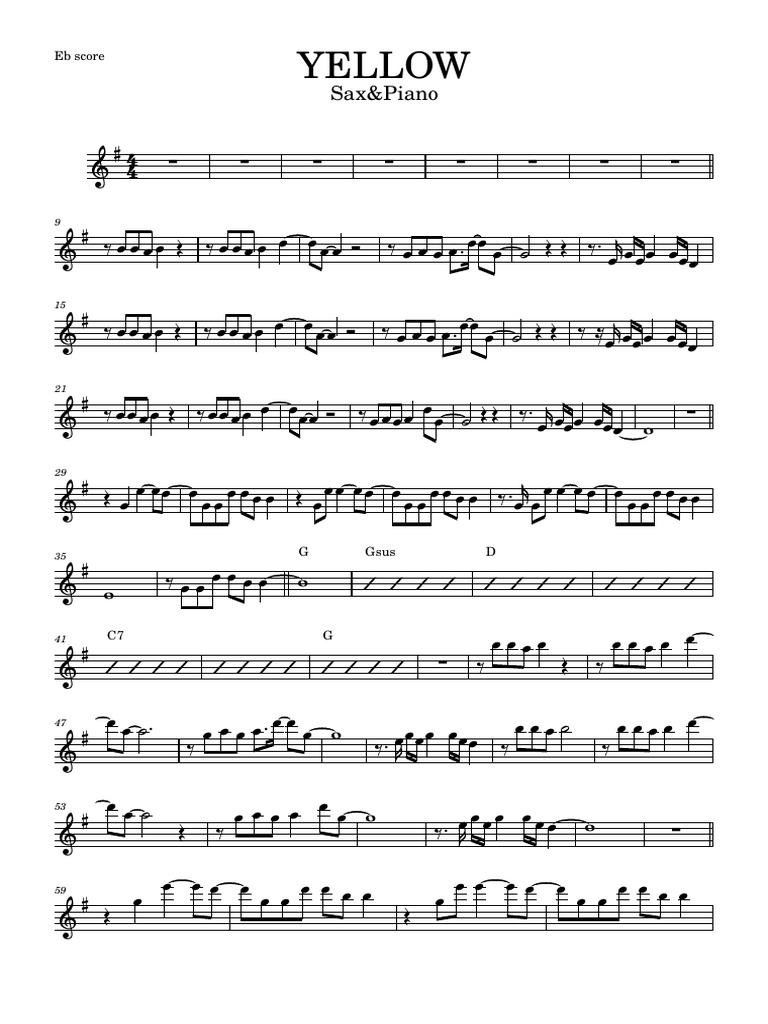 Yellow Sax Eb Score | PDF