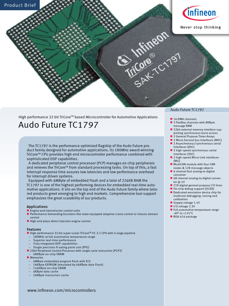 TC1797 Product Brief 060709 | PDF | Microcontroller | Embedded System