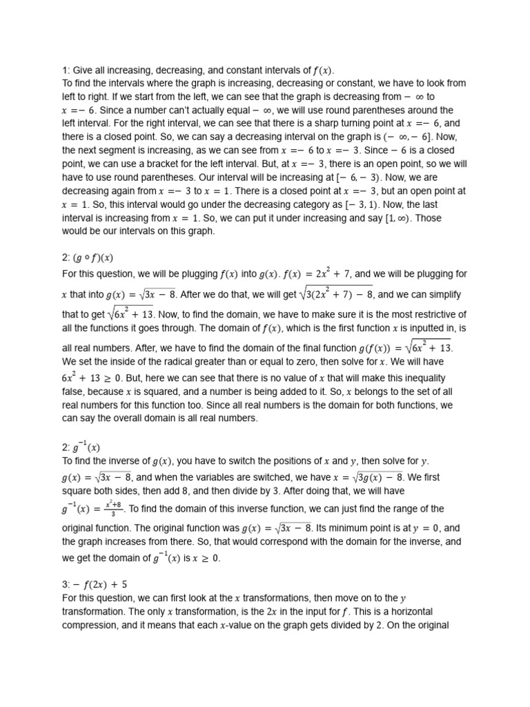 Exam 1 Reflection | PDF | Function (Mathematics) | Applied Mathematics
