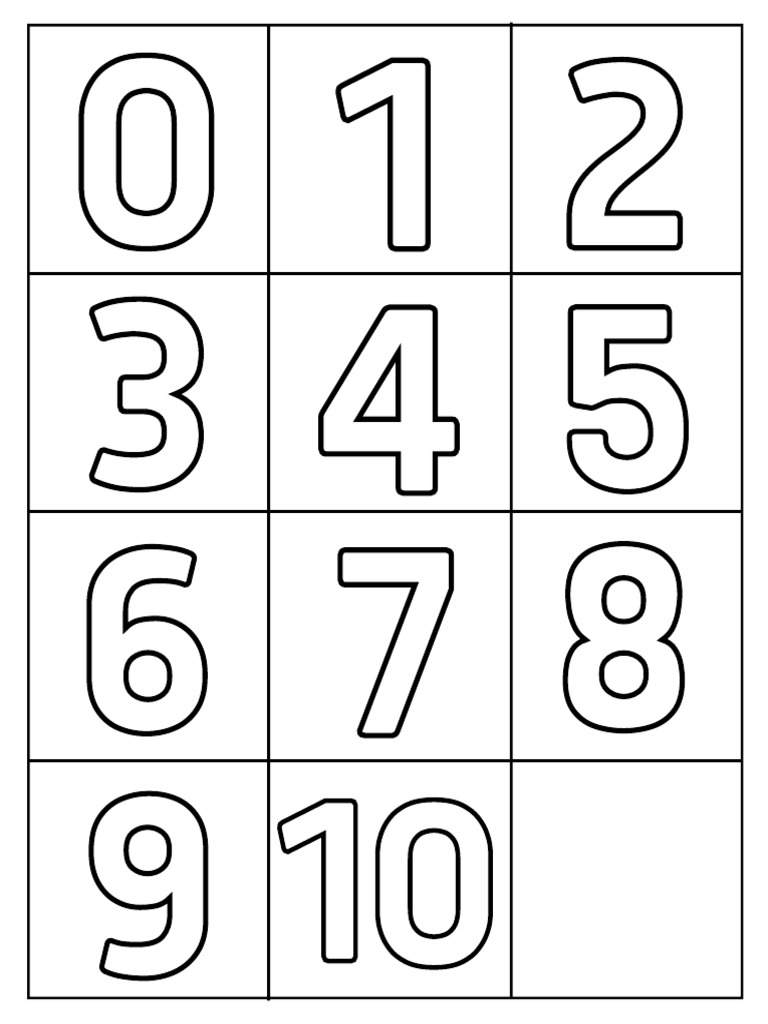 Printable Black Outline Numbers Version 1 1 | PDF