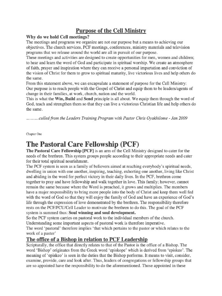 Purpose of The Cell Ministry - VIEWER XDOCS | PDF