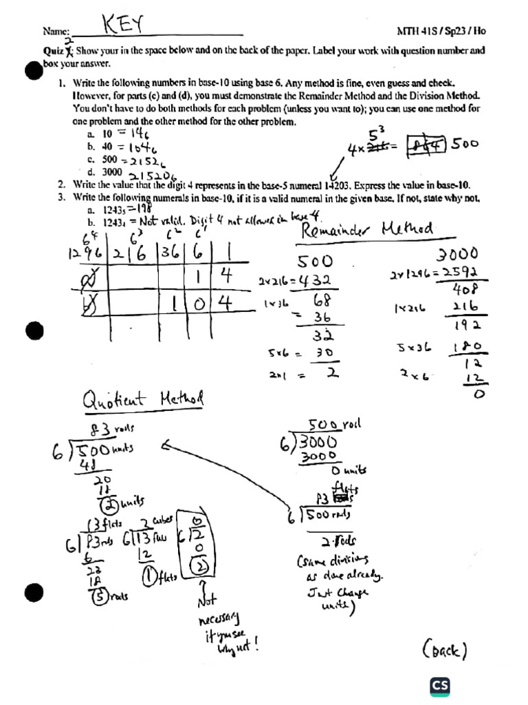 MTH41S Quiz 2 Soln | PDF