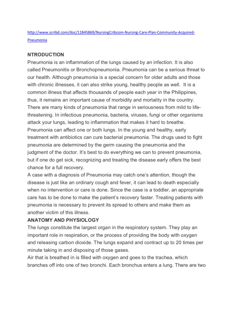 Case Study Pneumonia | PDF | Lung | Pneumonia