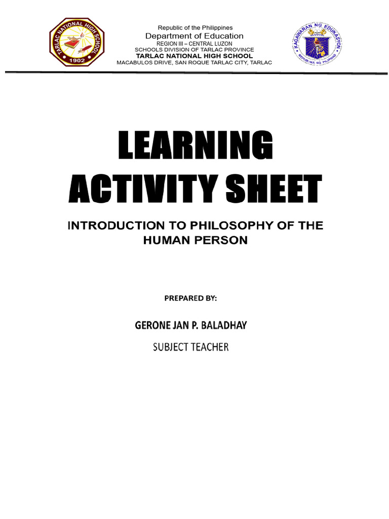 LAS-1-Philo-of-Human-Person-Grade-12-STEM-.docx | PDF