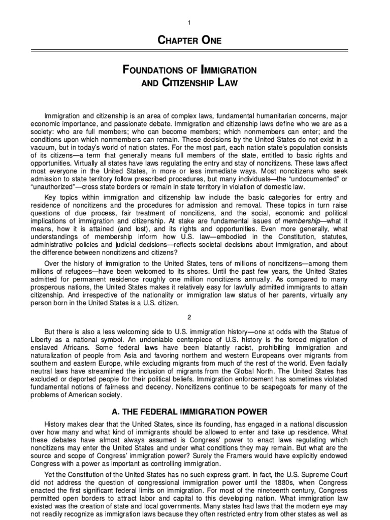 Immigration Book Ch.1 | PDF