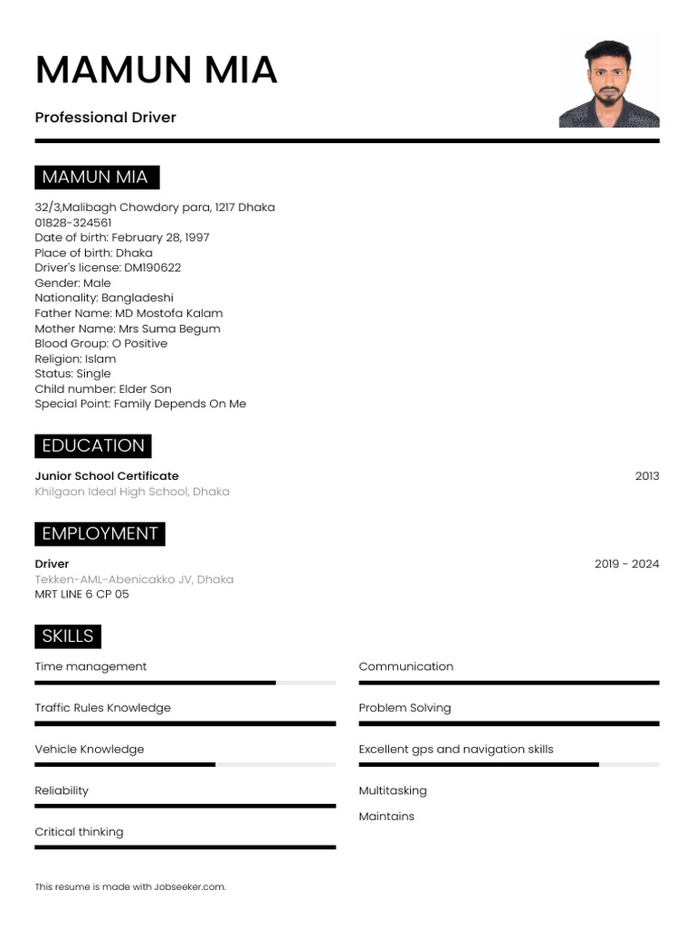 Resume Mamun Mia 12 - 25 - 2024 9 - 30 - 44 AM | PDF
