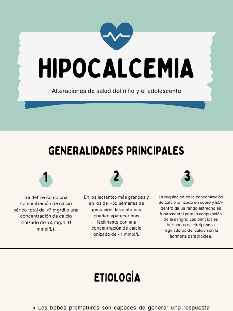Presentación Hipocalcemia | PDF | Calcio