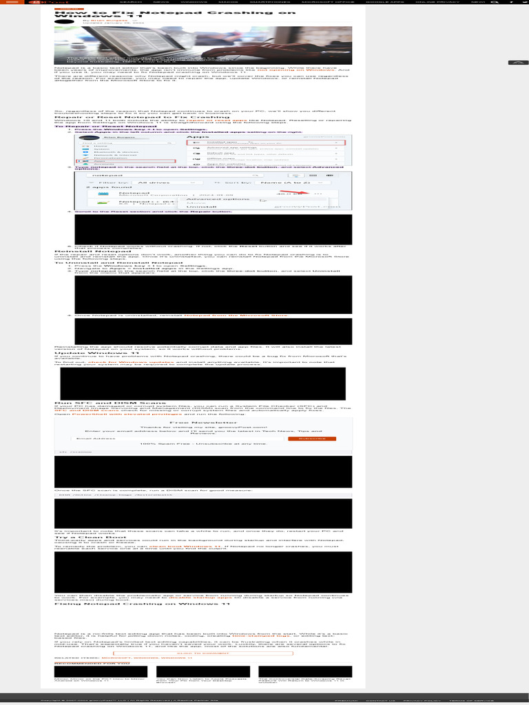 How To Fix Notepad Crashing On Windows 11 | PDF | Microsoft Windows ...