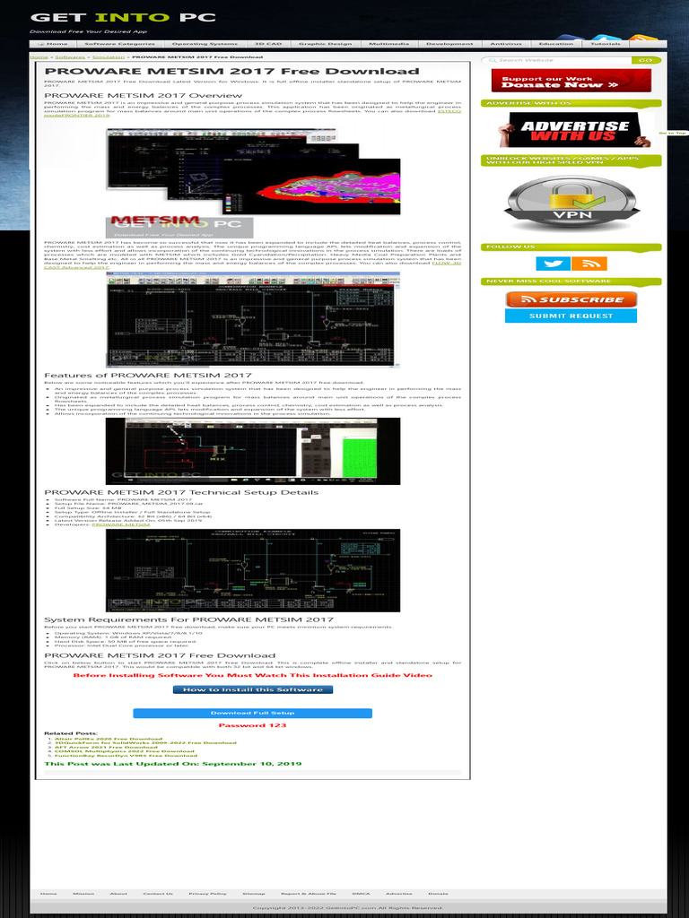 PROWARE METSIM 2017 | PDF | Simulation | Installation (Computer Programs)