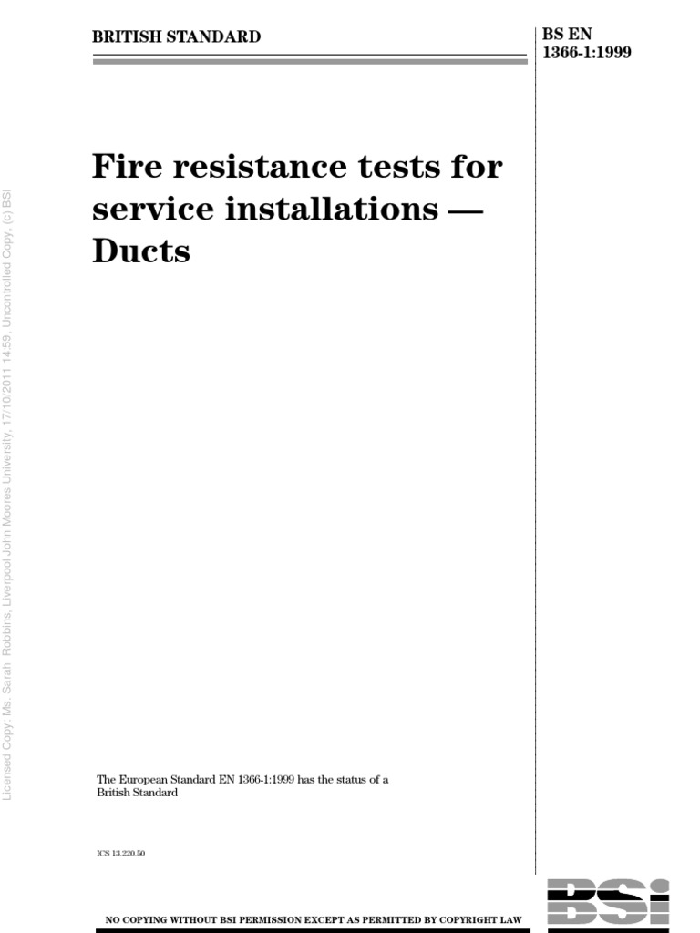 BS 1366-1 | PDF | Reference | Building Engineering