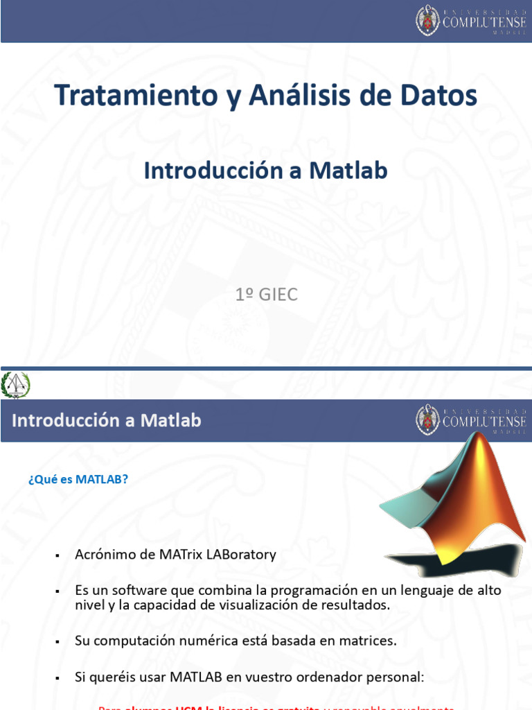 Intro Ducci On Mat Lab | PDF | Matriz (Matemáticas) | Matlab
