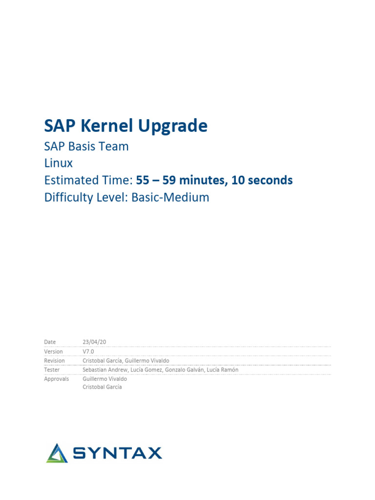 SAP Kernel Upgrade Guide Linux | PDF | Linux | Kernel (Operating System)