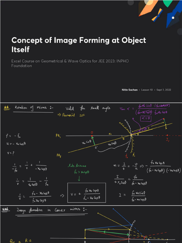 Concept of Image Forming at Object Itself With Anno | PDF