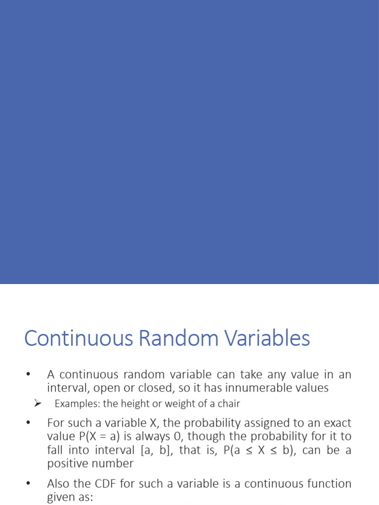 Continuous Distributions in Statistics | PDF | Probability Distribution ...