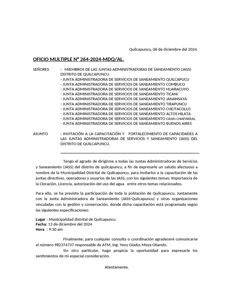 Oficio de A Las Jass | PDF