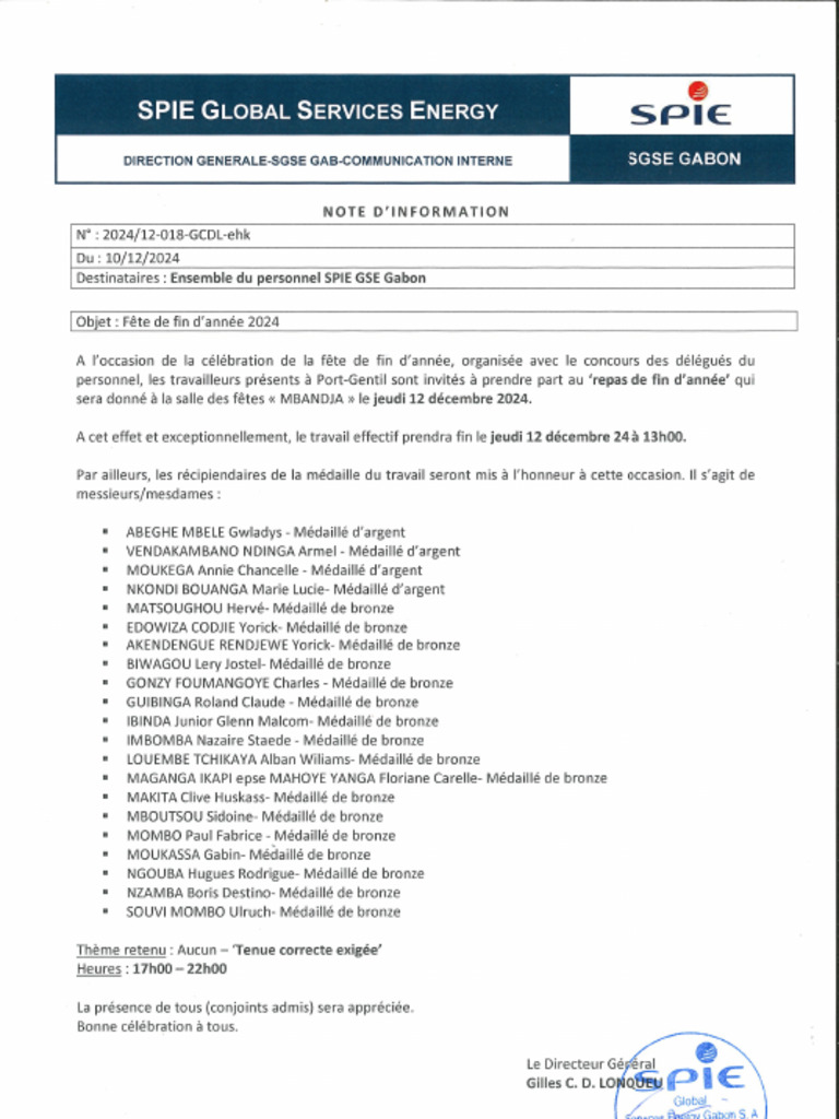 Note de Service | PDF