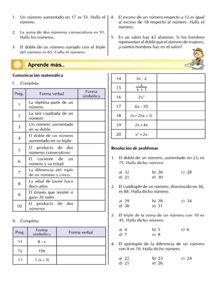 Planteo de Ecuaciones - 1er Año | PDF