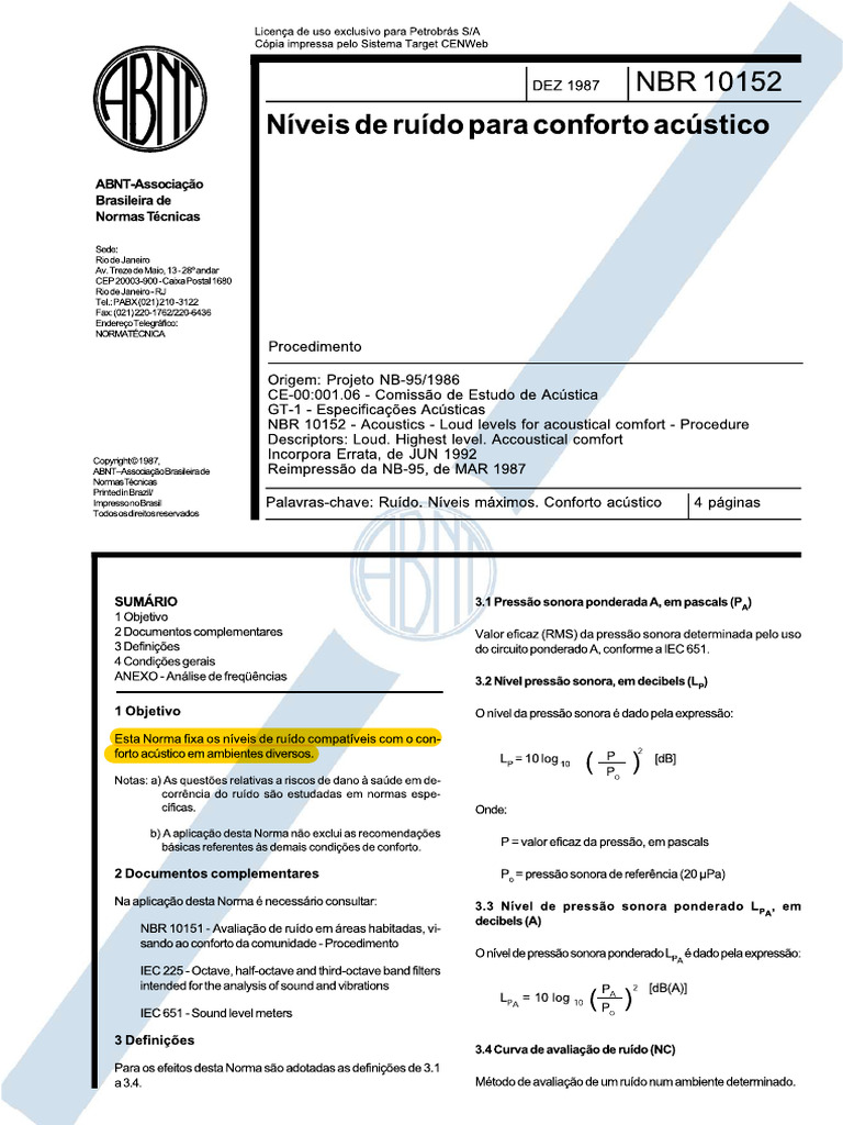 Abnt NBR 10152-1987 | PDF