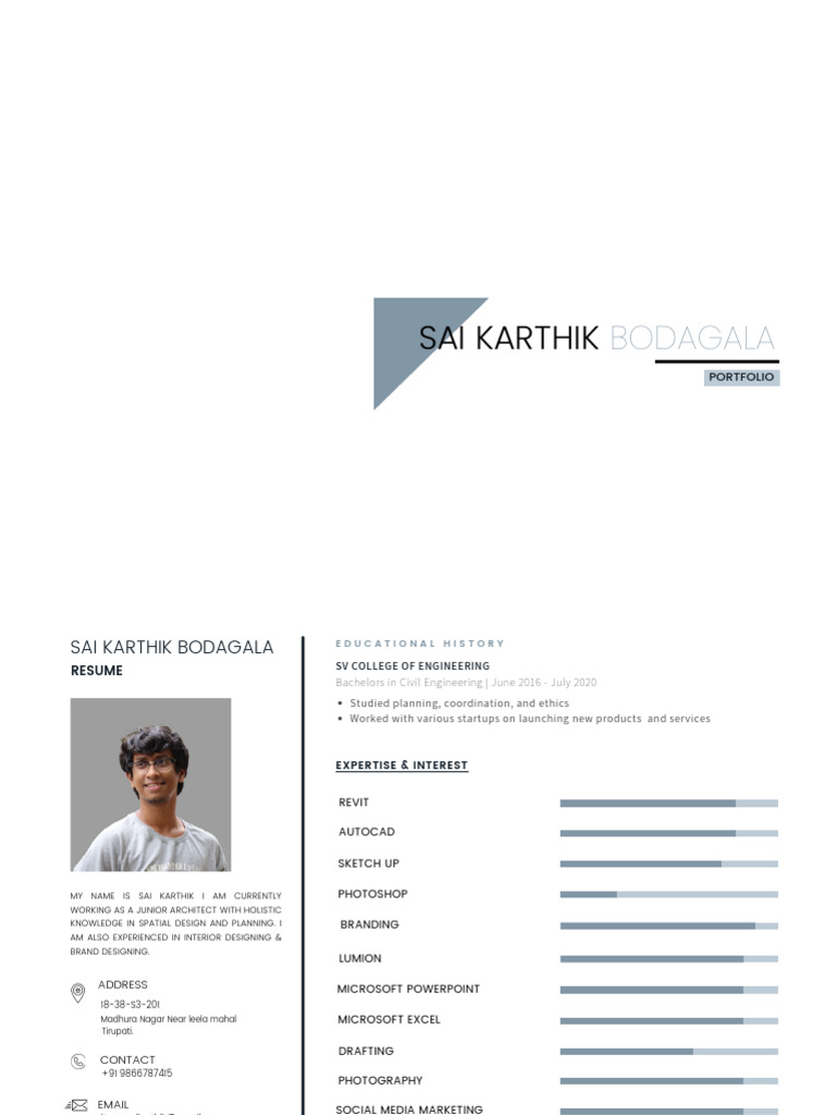 Sai Karthik Bodagala Portfolio | PDF