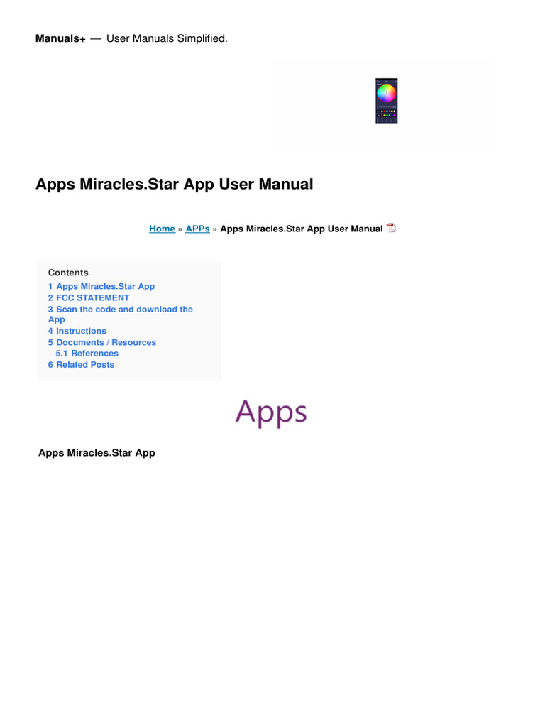 Miracles Star App Manual | PDF | Mobile App | Usb