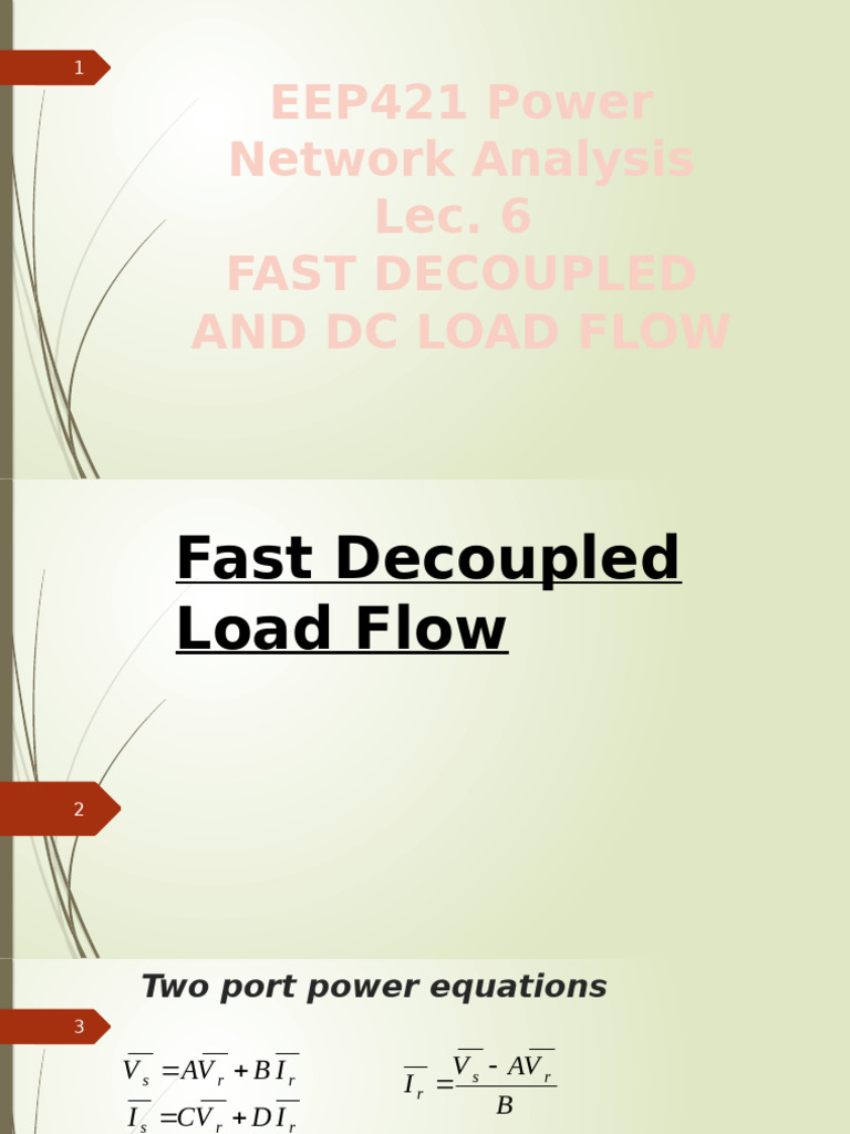 Lec 6 Power Flow Fast Decoupled | PDF | Electrical Engineering ...