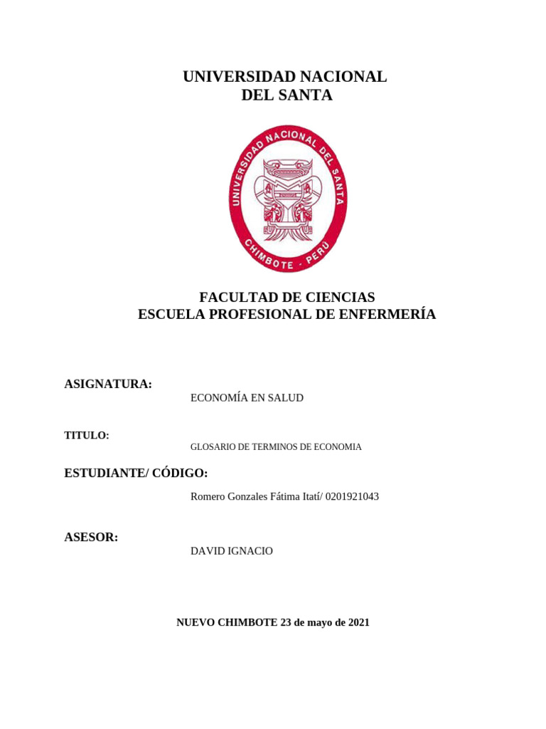 Glosario de Economía por Fátima Gonzales | PDF | Ahorro | Dinero