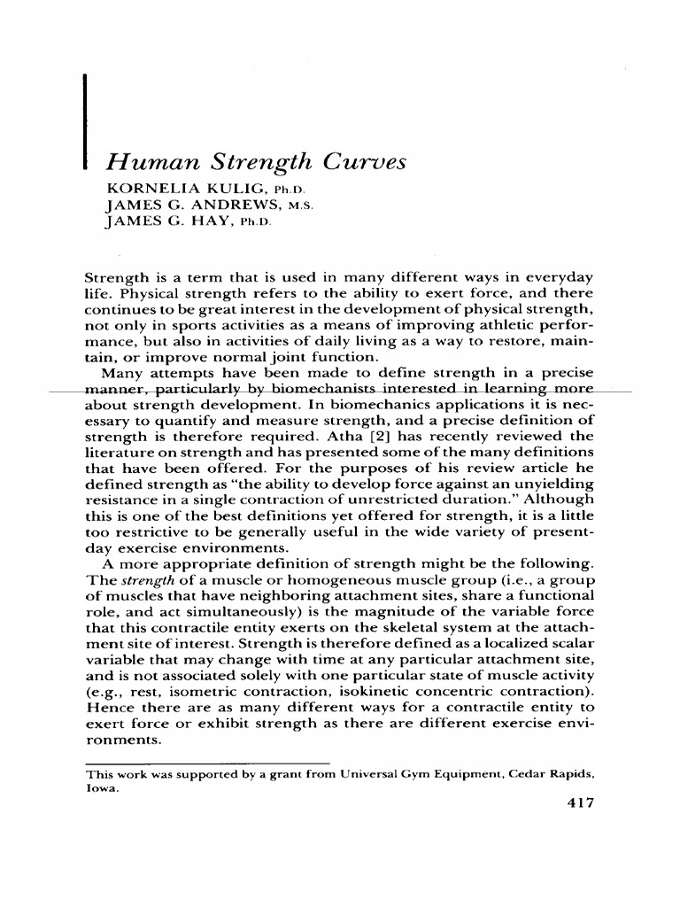 Human Strength Curves.14 | PDF