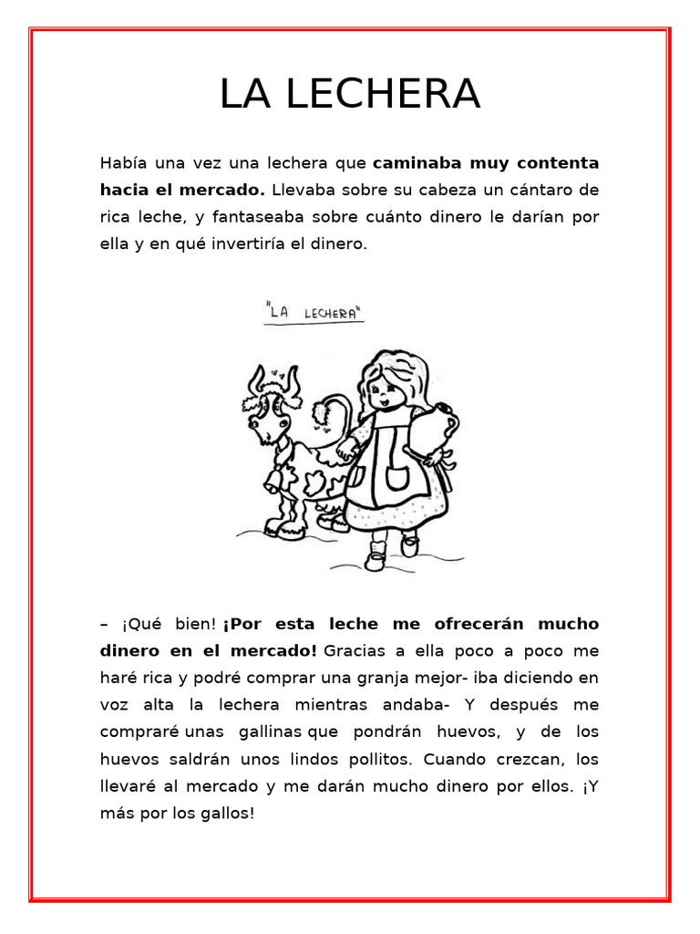 LA LECHERA Cuento | PDF
