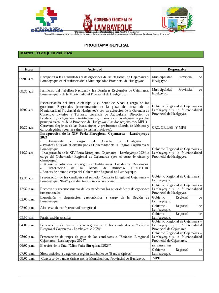Programa Preliminar de Reuniones (2) | PDF
