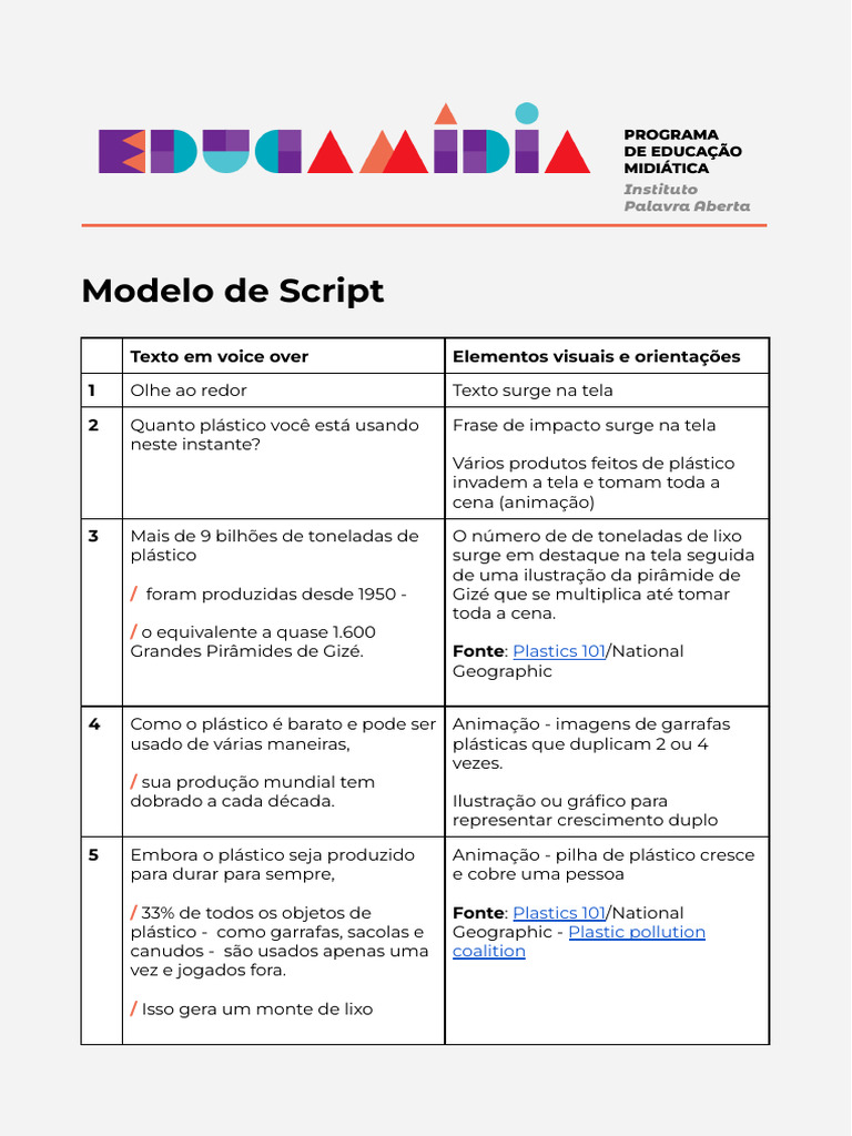 Modelo-de-Script | PDF | Plástico | Tartaruga