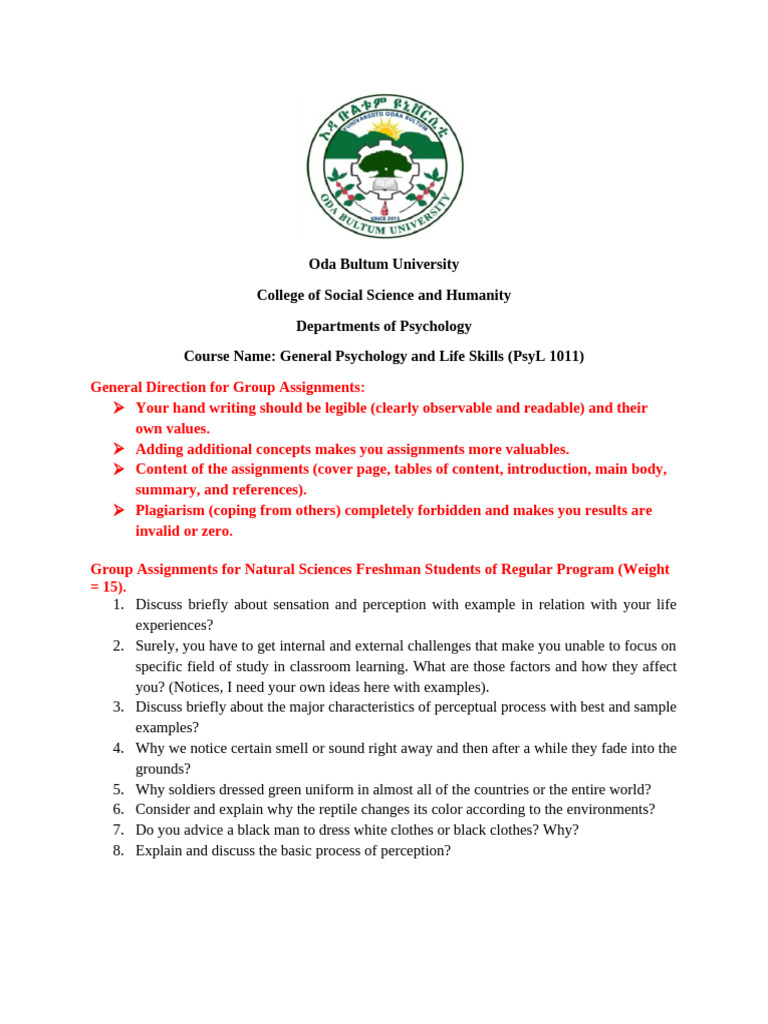 Oda Bultum University Assigments | PDF
