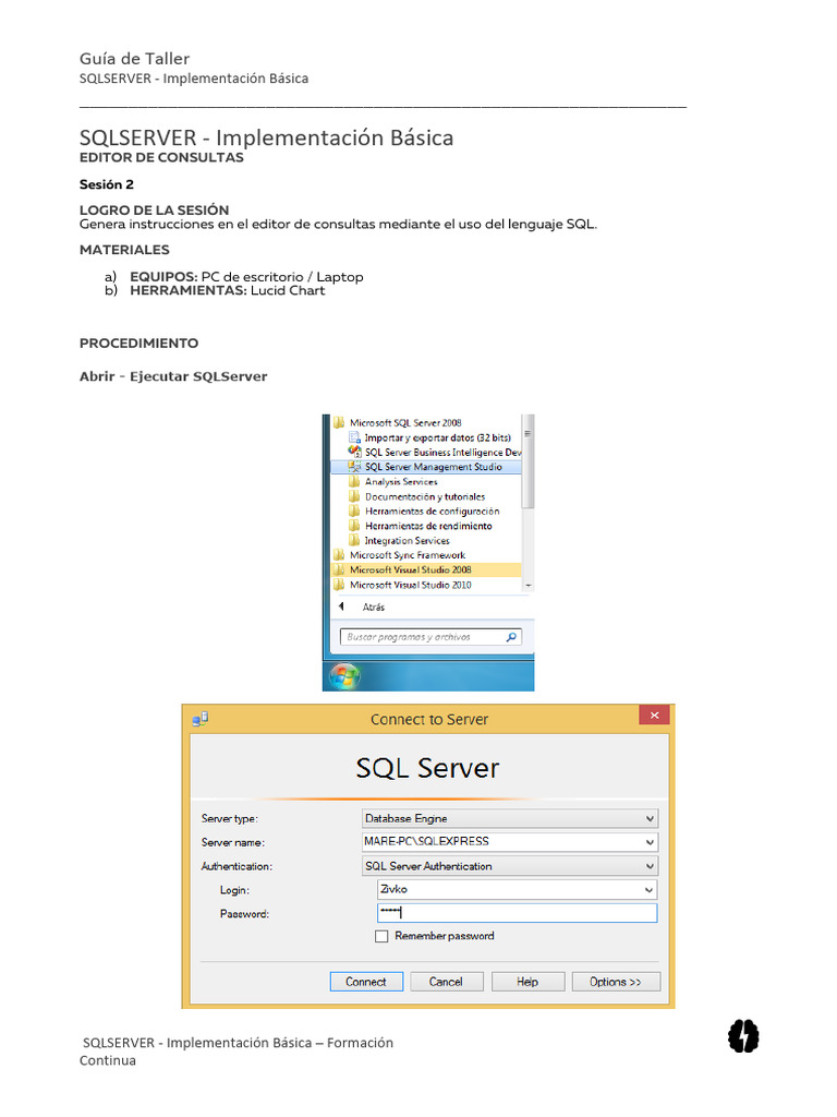 Guía Sesion 02 | PDF | Servidor SQL de Microsoft | SQL