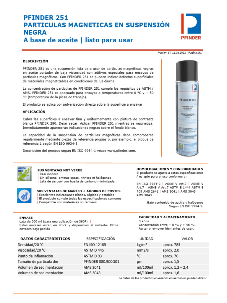 Partículas Magnéticas PFINDER 251 | PDF | Suspensión (Química)