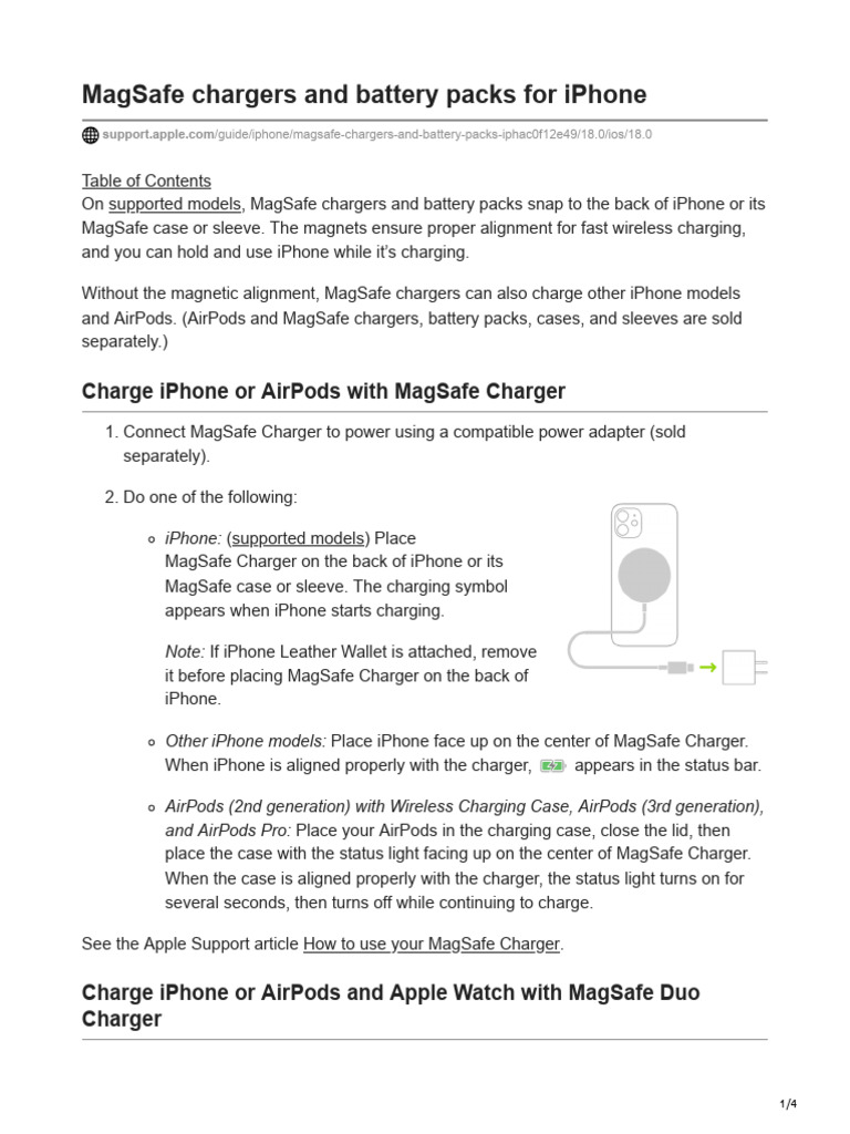 MagSafe Chargers and Battery Packs For Iphone | PDF | Apple Inc ...