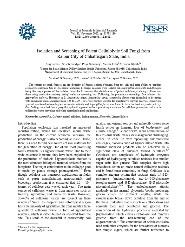 Research Paper Microbiology | PDF | Cellulose | Fungus