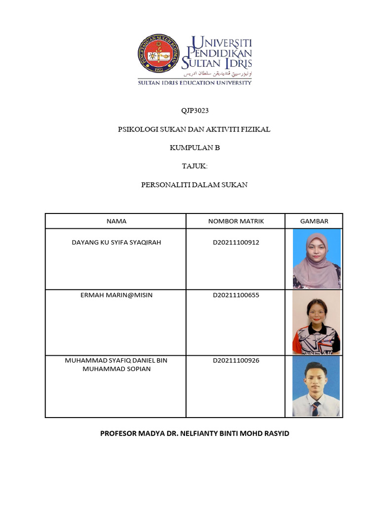 RPH Personaliti - GRP Syifa Final | PDF