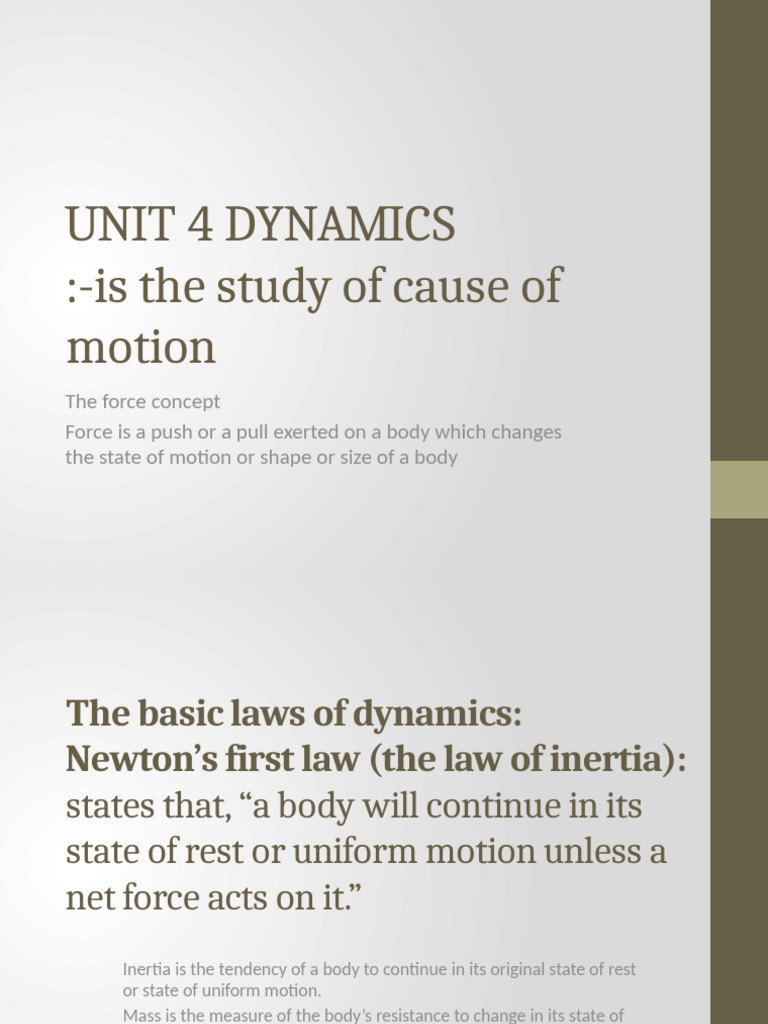 2015 Unit 4 Dynamics | PDF | Force | Friction