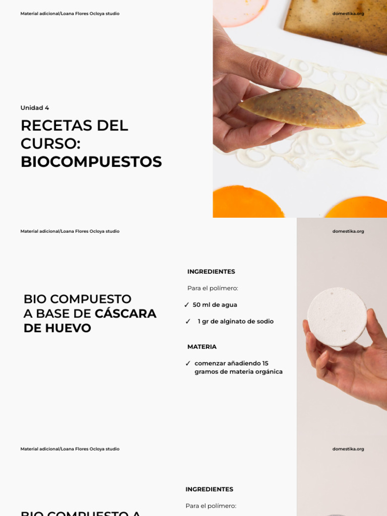 U4_01_Recetas del curso. Biocompuestos | PDF