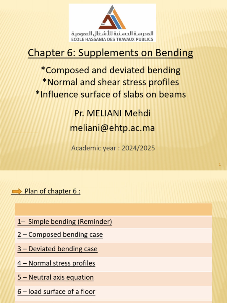 Chapitre 6 - SOM - 1HWRE1 - 2024 | PDF | Bending | Beam (Structure)