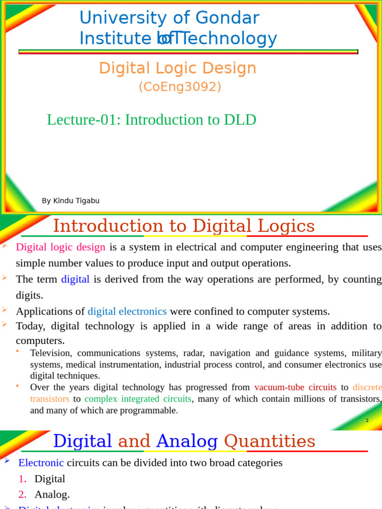 Ch-01 Introduction to Digital Electronics | PDF | Analogue Electronics | Digital Electronics