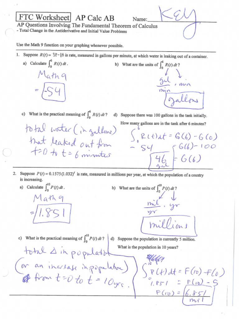 4 - FTC Worksheet Answer Key | PDF